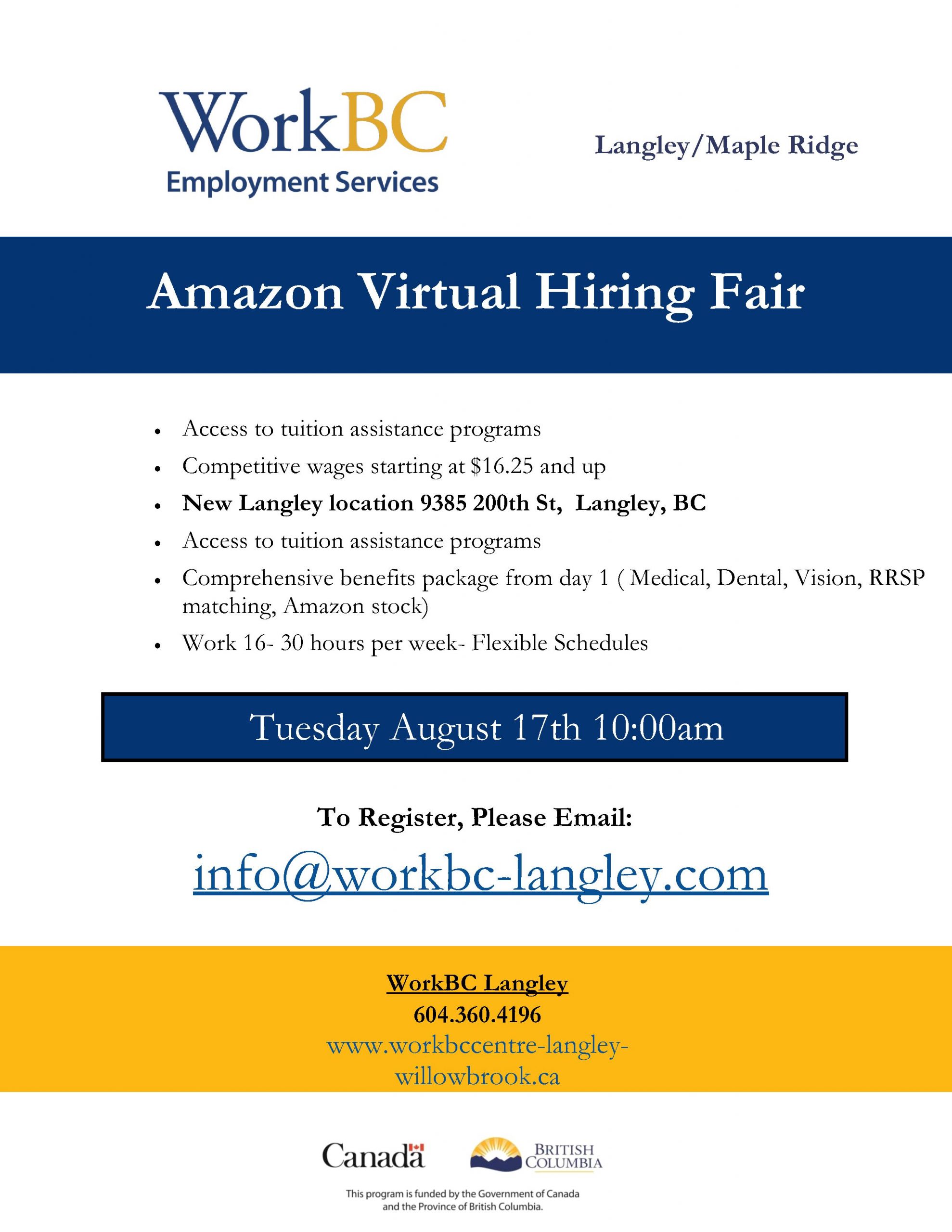 WorkBC Centre – Langley | Amazon is offering a bonus for being ...